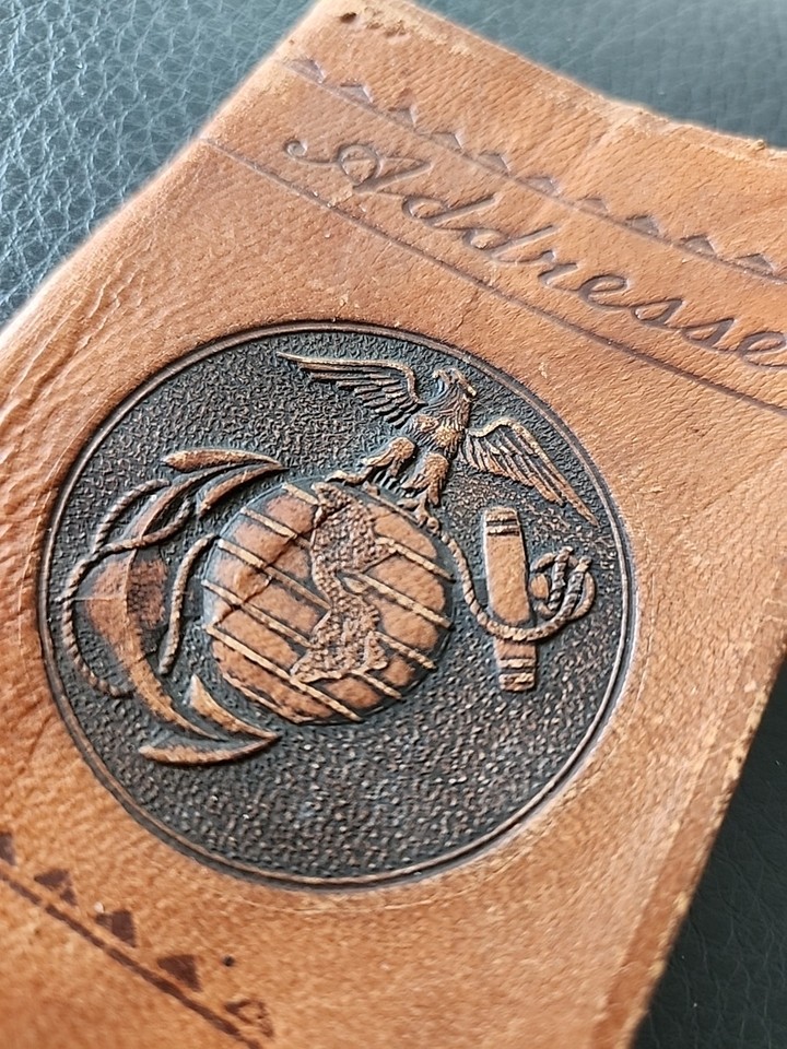 Genuine Leather USMC Eagle Globe Anchor Pocket Note Pad Vintage | eBay
