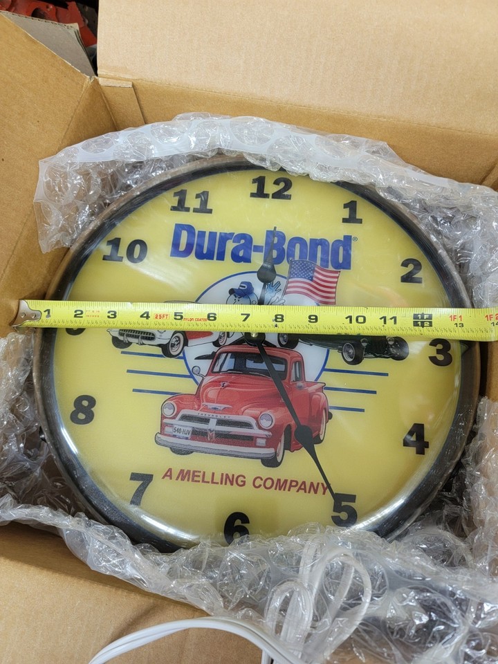 NEW DURA-BOND LIGHTED SIGN CLOCK MELLING RAT HOT ROD VINTAGE GARAGE MAN ...