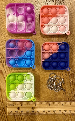 NEW 5 Piece Mini Square Pop It Keychain Fidget Toys | eBay