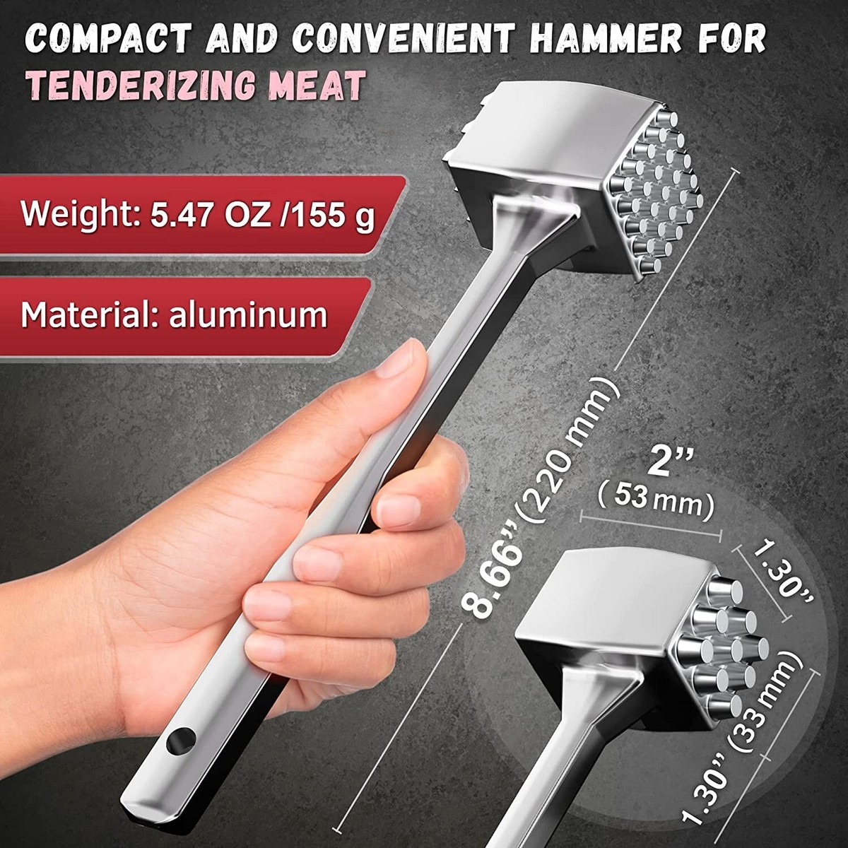Meat Tenderizer Memes Walmart Steak Hammer Mallet, Double Sided Zinc