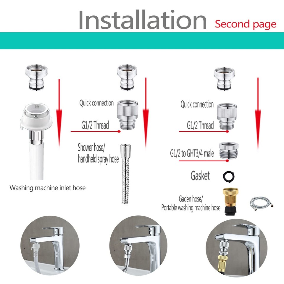 Sink Faucet Quick Connector,Faucet Adapter for Sink Connection Shower ...