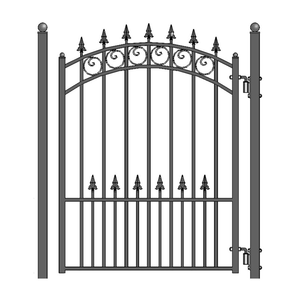 ALEKO Prague Style Steel Dual Driveway Combo Gate 14' and Pedestrian ...