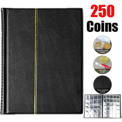 Coin Album for 250 Coins Perfect for 50p £1 £2 Coins Folder Book ...