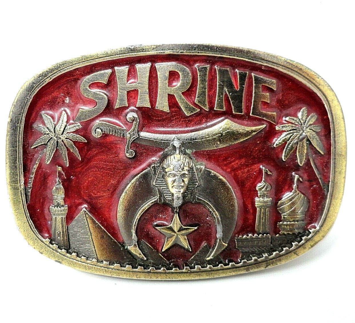 Shriners Scimitar Sword Crescent Emblem Belt Buckle V… - Gem