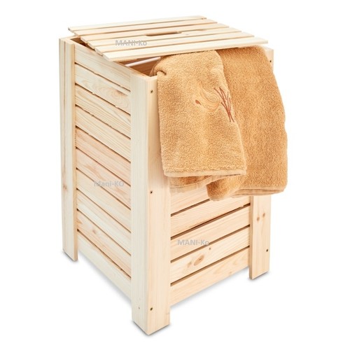 Basket Clothes Washing Bathroom Wooden Box Laundry Storage Square ...