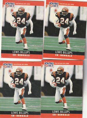 FREE SHIPPING-MINT -1990 Pro Set #60 Lewis Billups Bengals -4 CARDS | eBay