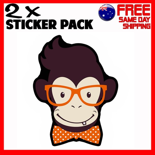 2 x Stickers - Posh Monkey Animal - Car Bumper Funny Novelty Sticker ...
