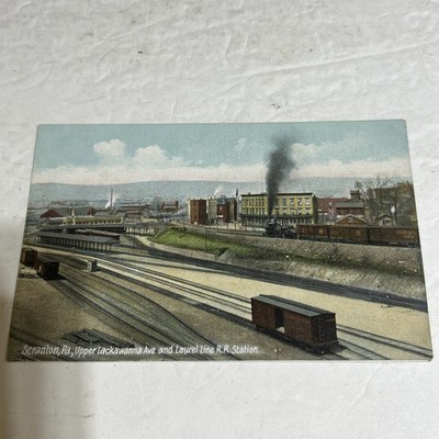 POSTCARD SCRANTON,PA UPPER LACKAWANNA AVE & LAUREL LINE R.R. STATION | eBay