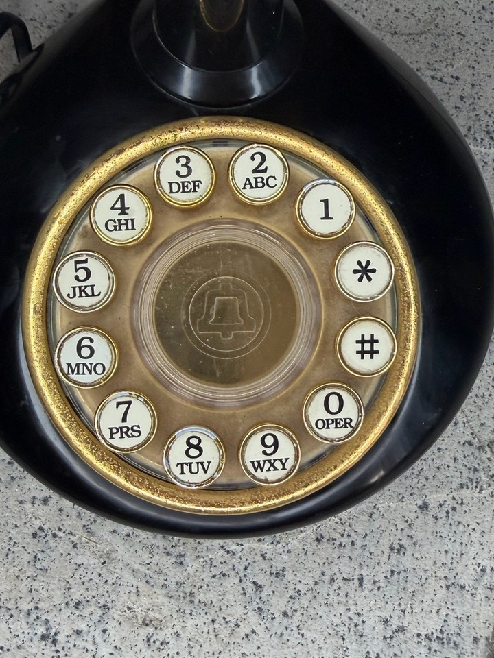 Vintage Western Electric Push Button French Style Desk Phone Black Gold ...