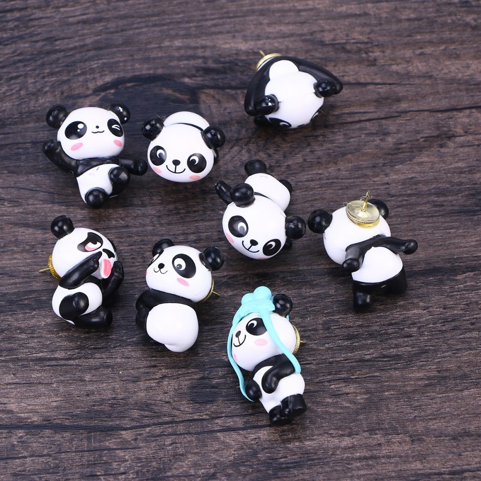 8 Pcs Decorative Push Pin Thumbtacks Cartoon Animal Chinese Panda ...