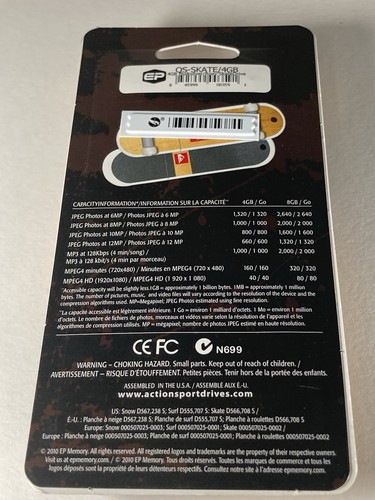 SkateDrive Skateboard Drive Quick Silver USB 2.0 Flash Drive 4 GB New ...