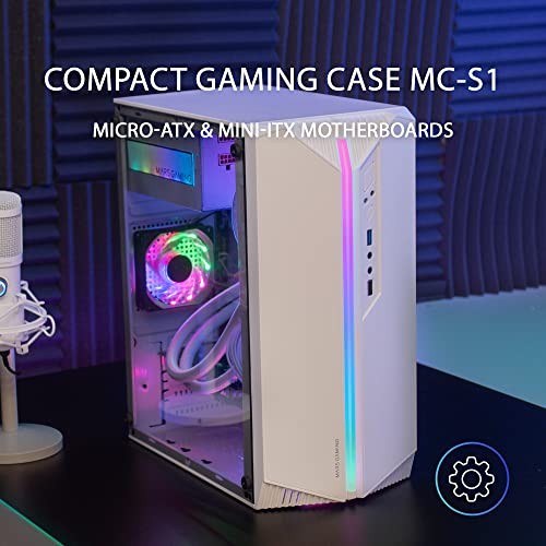 Mars Gaming MC-S1, Ultra-Compact Micro-ATX PC Case, ARGB Front Lighting ...