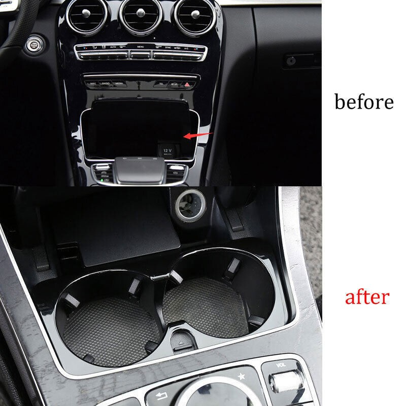 Bright Black Trim Middle For Benz C-class W205 2015-2021 Console Water ...