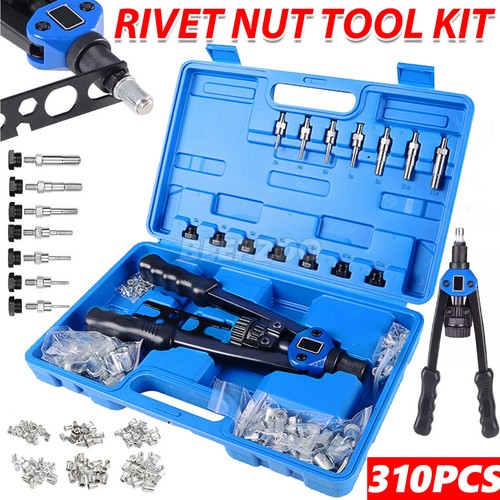 310PCS Rivet Nut Rivnut Riveter Gun Mandrels Rivets M3-12 Thread ...