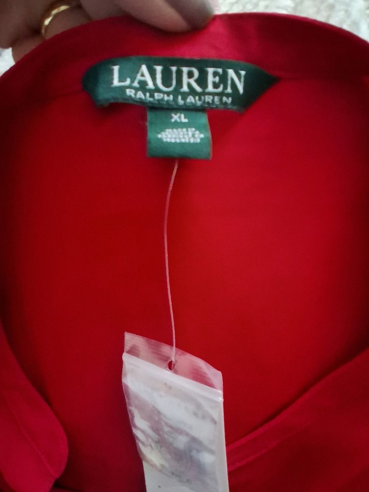 Stunning "Ralph Lauren" Red tunic top size XL fits up to size 18 NEW ...