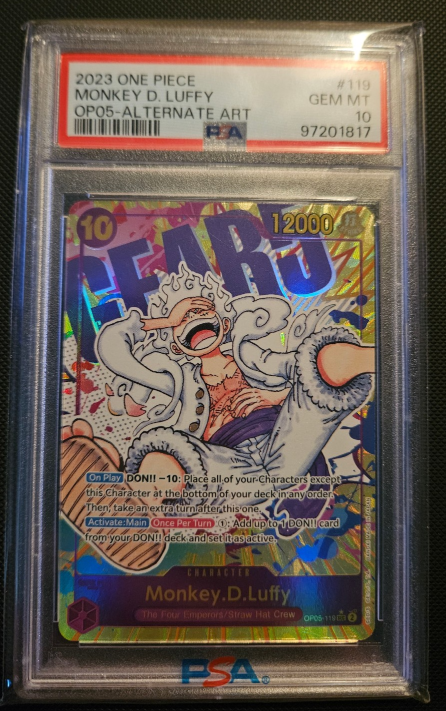 2023 One Piece Monkey.D.Luffy Alt Art OP05-119 Awakening of the New Era ...