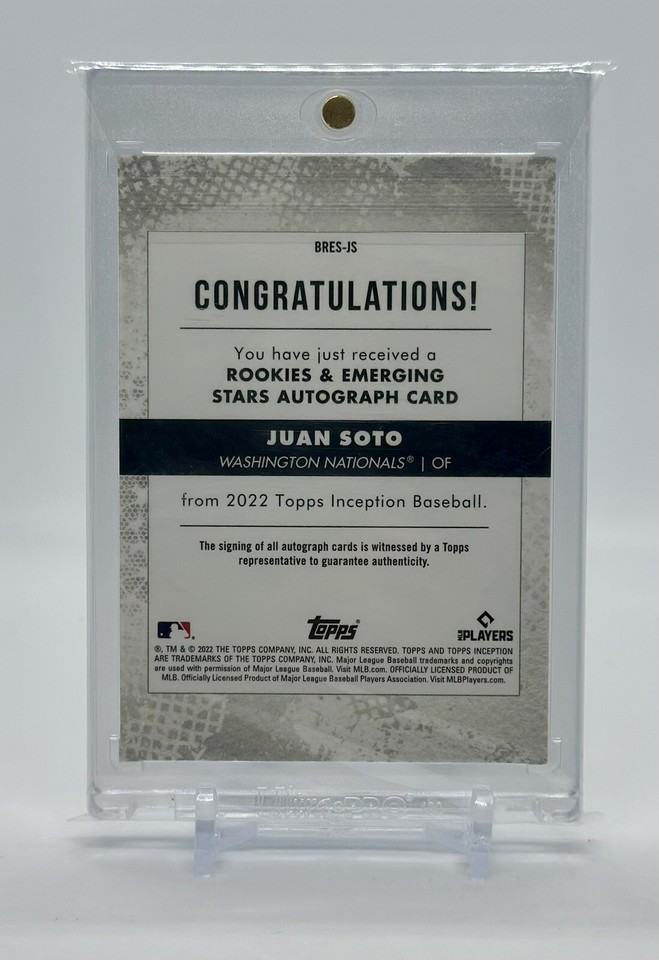 2022 Topps Inception Juan Soto Rookies & Emerging Stars Autographs Aqua ...