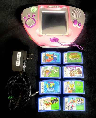 LeapFrog LEAPSTER L-Max Learning Game System, 8 games, AC power cord ...