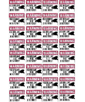 WINDOW WARNING STICKERS FOR HOME SECURITY SYSTEM CAMERAS BUGLAR ALARM ...
