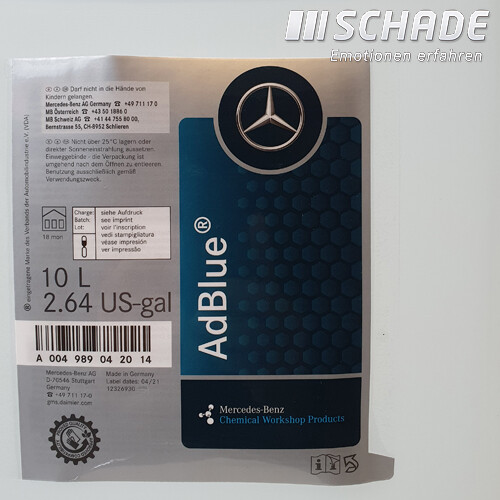 Original Mercedes AdBlue 10 Liter Ad Blue Harnstoffzusatz A9909892500 ...