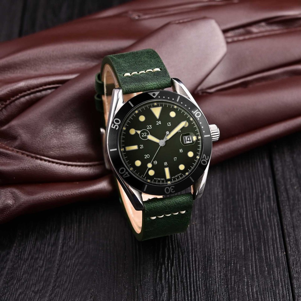 WOCCI Top Grain Leather Watch Band 17 18 19 20 21 22 24 26mm Men Watch ...