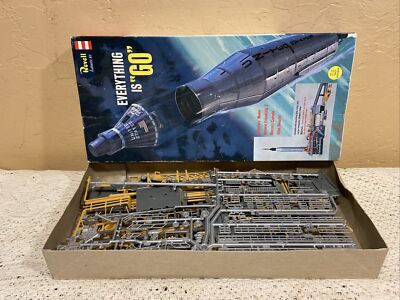 Vintage 1969 Revell Mercury Capsule & Atlas Booster Model Rocket Kit ...