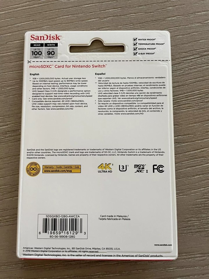 SanDisk 128 GB Micro SD XC Memory Card for Nintendo Switch Or Switch ...