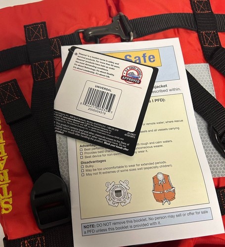 Stearns Personal Flotation Device TYPE I (PFD) Model 2000004519 #6000 ...