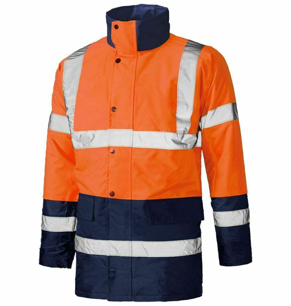 Hi Viz Visibility Security Work Contractor Waterproof Padded Hooded ...