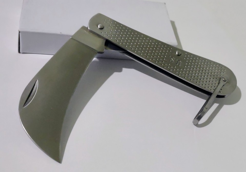 MILITARY U.S. G.1. STYLE HAWK BILL HUNTING POCKET KNIFE ELECTRICIAN ...