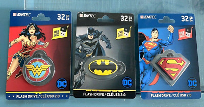 Superman Batman WW 32GB Flash Drive Keychain NEW SEALED Emtec DC Comics ...