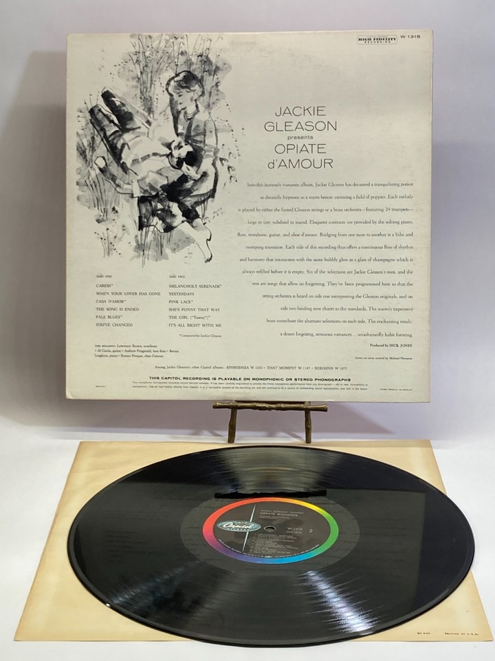 Jackie Gleason Opiate d'Amour Vintage Vinyl LP 1960 Capitol Record W ...