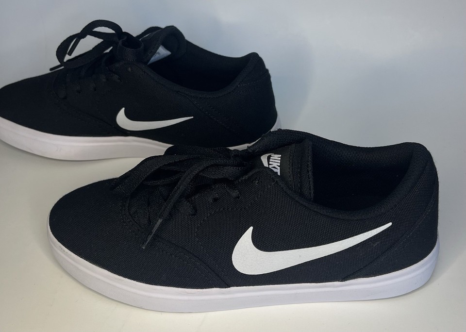 Nike SB Check Canvas (GS) Black/White Boy's Skate Shoe SIZE 5.5Y 905373 ...