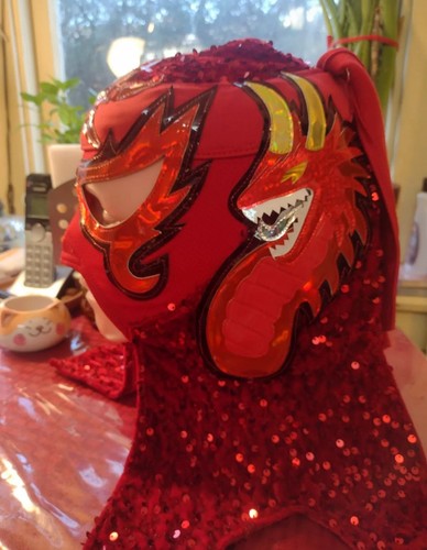 Penta 0M AEW WWE Mask Zero Miedo Red Dragon Pentagon Mask | eBay