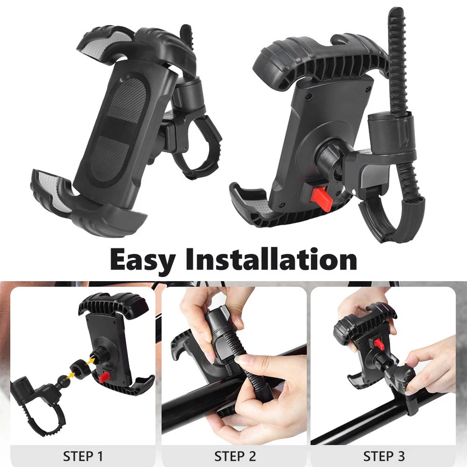 360° Motorcycle Bike Bicycle Handlebar Mount Holder For iPhone Samsung ...