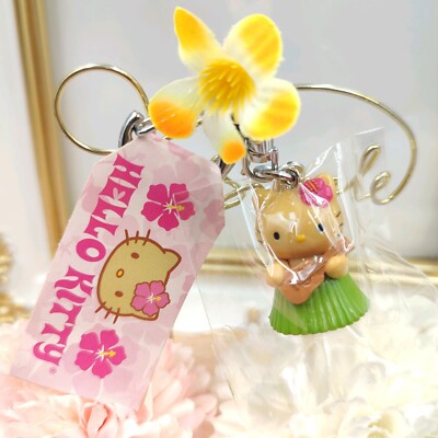 Sanrio Hello Kitty Charm Keychain Holder Hawaii Ukulele Charm Vintage ...