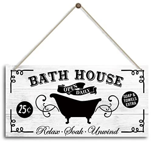 Bathroom Sign For Bath