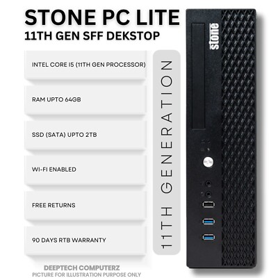 Stone PC Lite SFF Intel Core i5-11400 11th Gen 64GB RAM 2TB SSD Wi-Fi ...