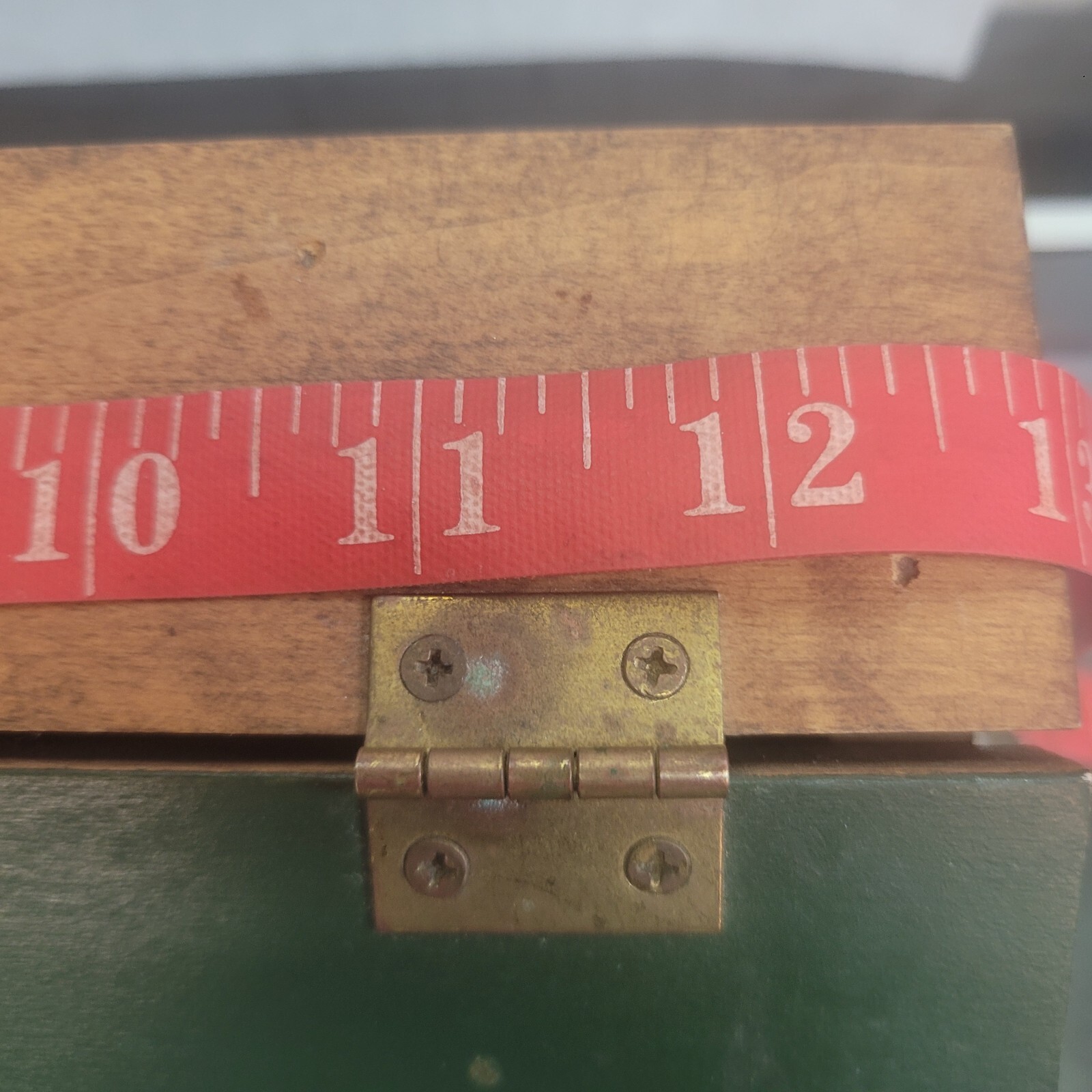 Wood Recipe Box Country Decor HandPainted Faux Draw Hinges 2 Side Card ...