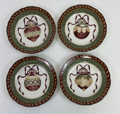 Set of 4 Charter Club "Winter Garland" Ornament Accent Luncheon Salad ...
