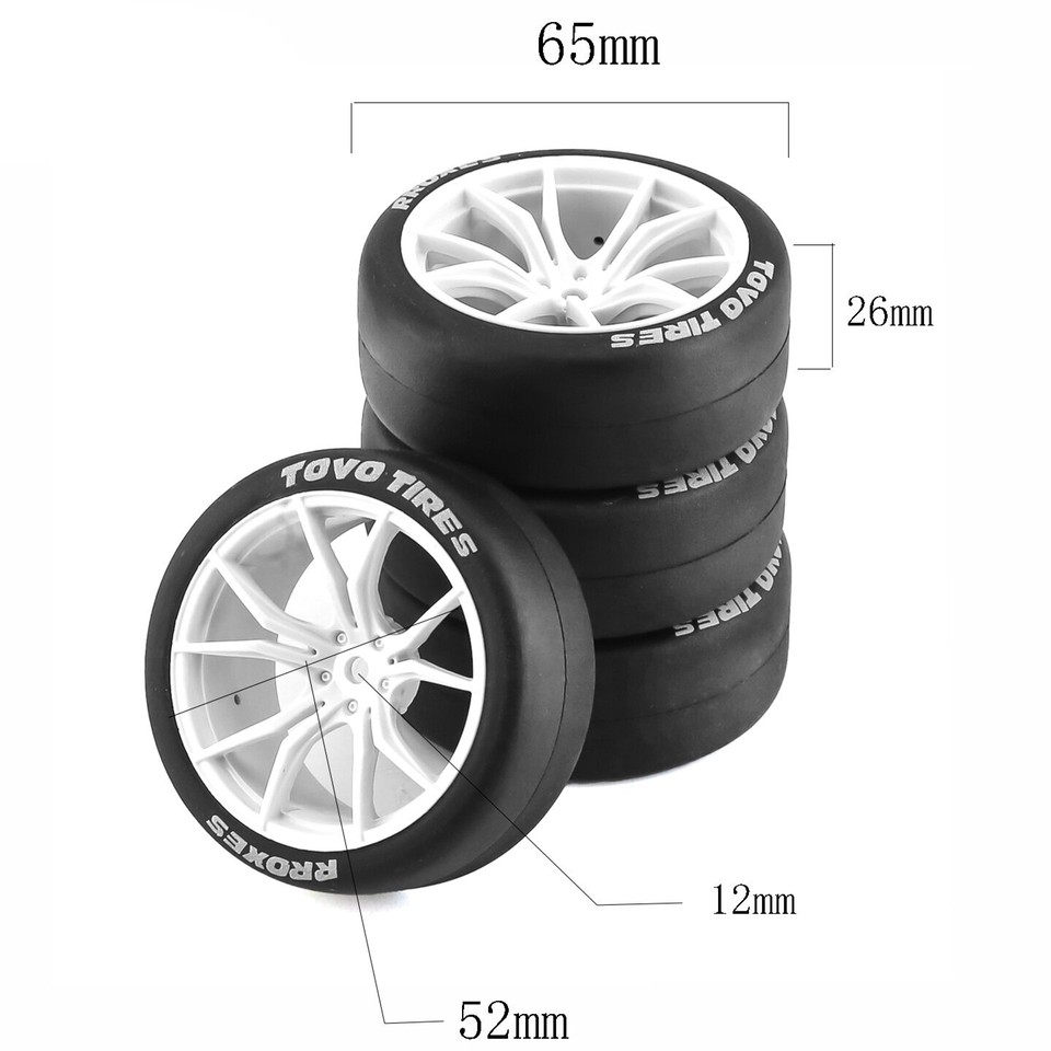 1/10 Onroad Rc Car Wheels Tires Set For Tamiya Hpi Hsp Traxxas Nitro 4 ...