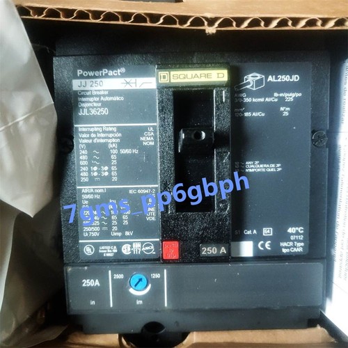 Square D PowerPact JJ 250 600VAC 3-Pole 250A Circuit Breaker (JJL36250 ...