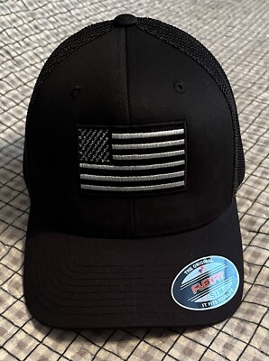 Tactical Subdued American Flag Flex Fit Trucker Hat | eBay