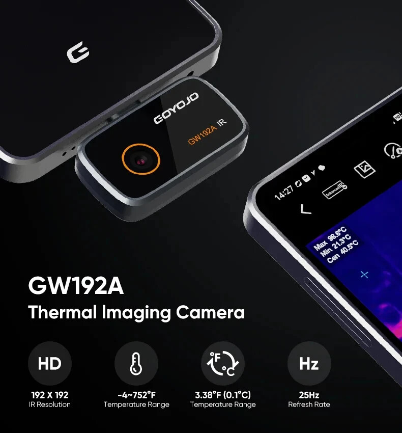Thermal Imaging Camera For Android IPhone 192x192 IR Resolution 25Hz ...