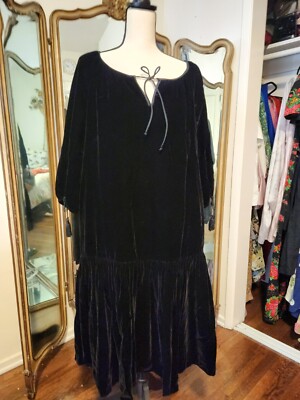 Vintage 80s-70s OSCAR DE LA RENTA DRESS PUFF SLEEVE, VELVET Union Tag ...