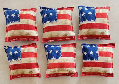 Primitive Bowl Filler Flags Ornies Mini Fabric Pillow Tier Tray Decor 6 ...