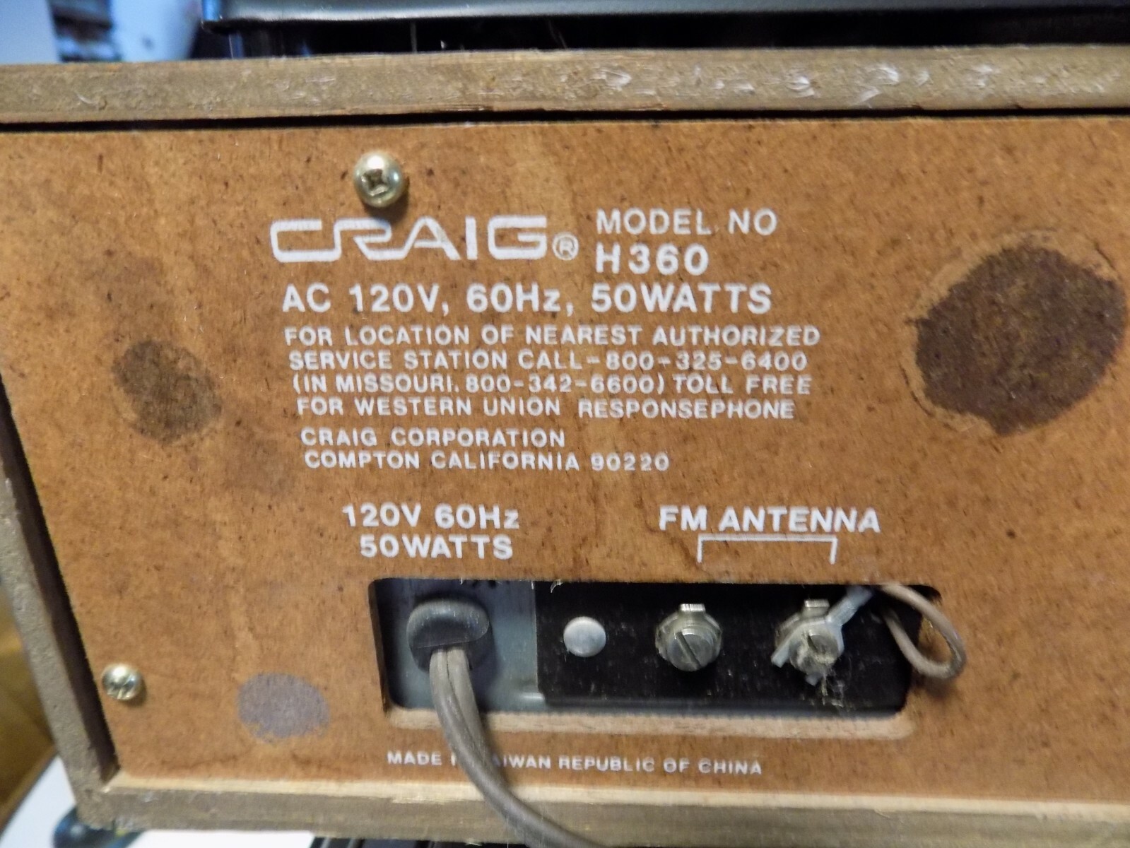 Craig AM/FM Receiver, Turntable & 8 Track Model H 360 | eBay