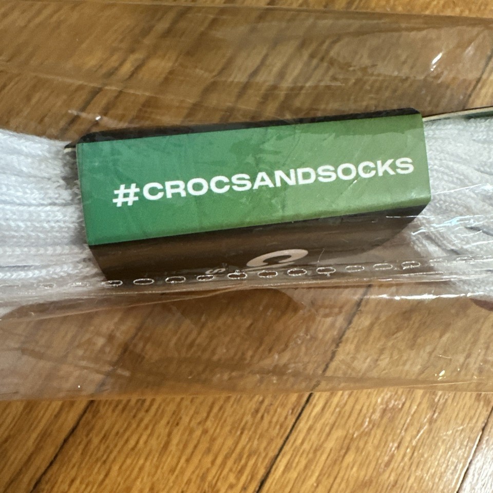 Crocs Socks - Crew - Size Small - Three Pairs - White - Cotton/Nylon ...