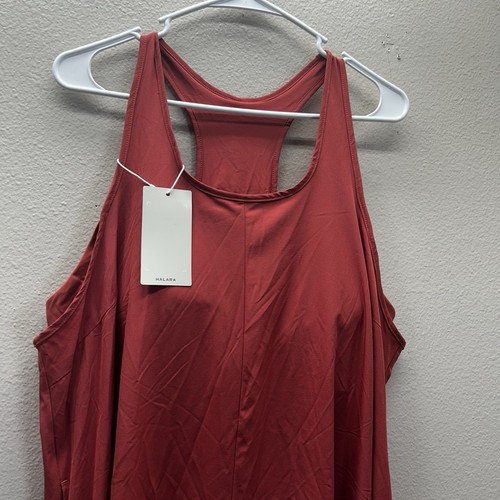 Halara Dress Red Racerback High Low Maxi Athletic Performance Built In ...