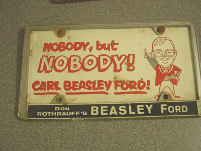 1960s Carl Beasley Ford License Plate Ford Dealer Frame York PA Don ...
